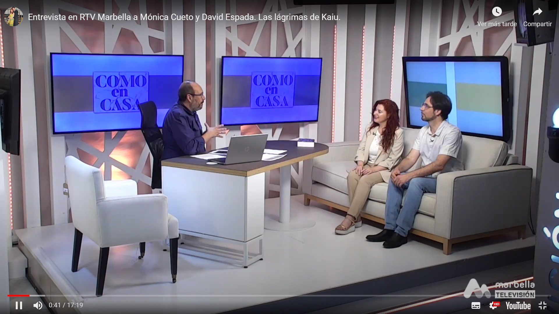 Entrevista en RTV Marbella. Mónica Cueto y David Espada.